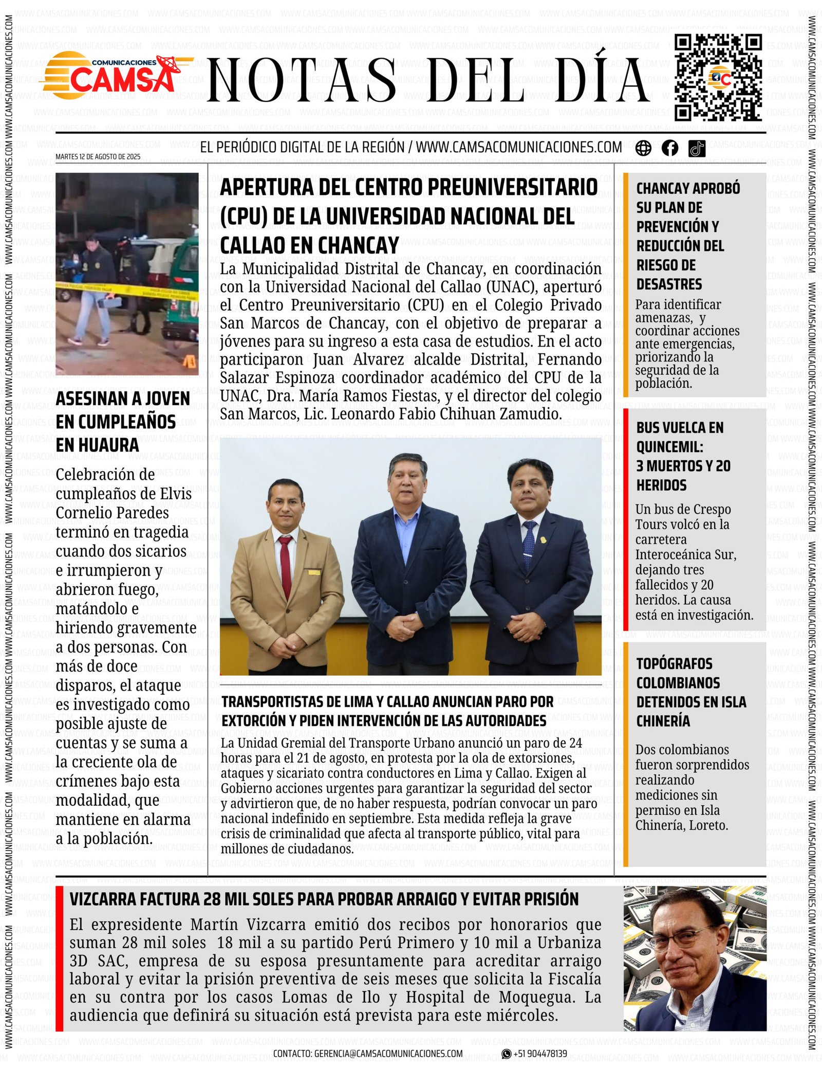 Notas del día – CAMSA COMUNICACIONES SAC
